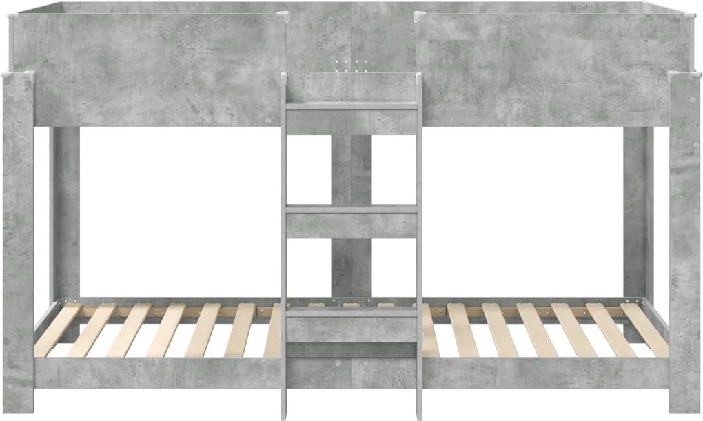 Patrová postel pro děti Betonově šedá 100 x 200 cm 3410510