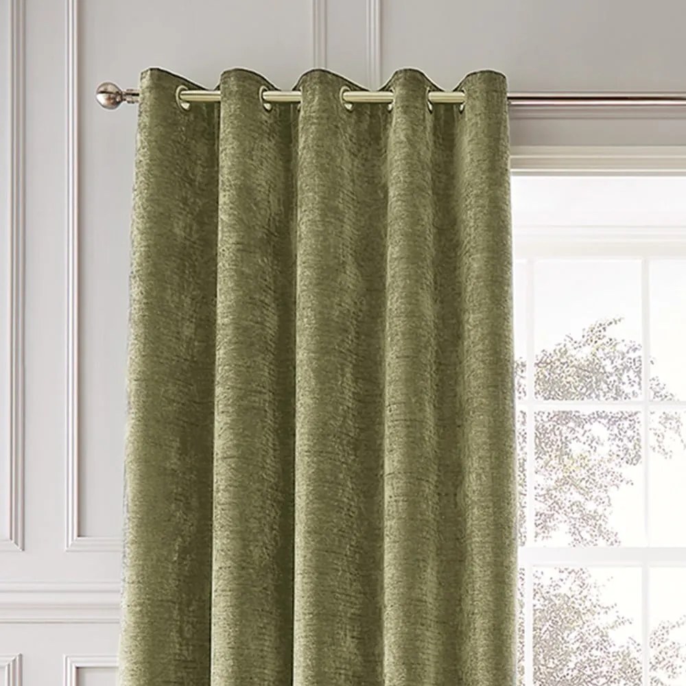 Khaki termo závěsy v sadě 2 ks z žinylky 117x183 cm Selene Luxury Chenille – Hyperion