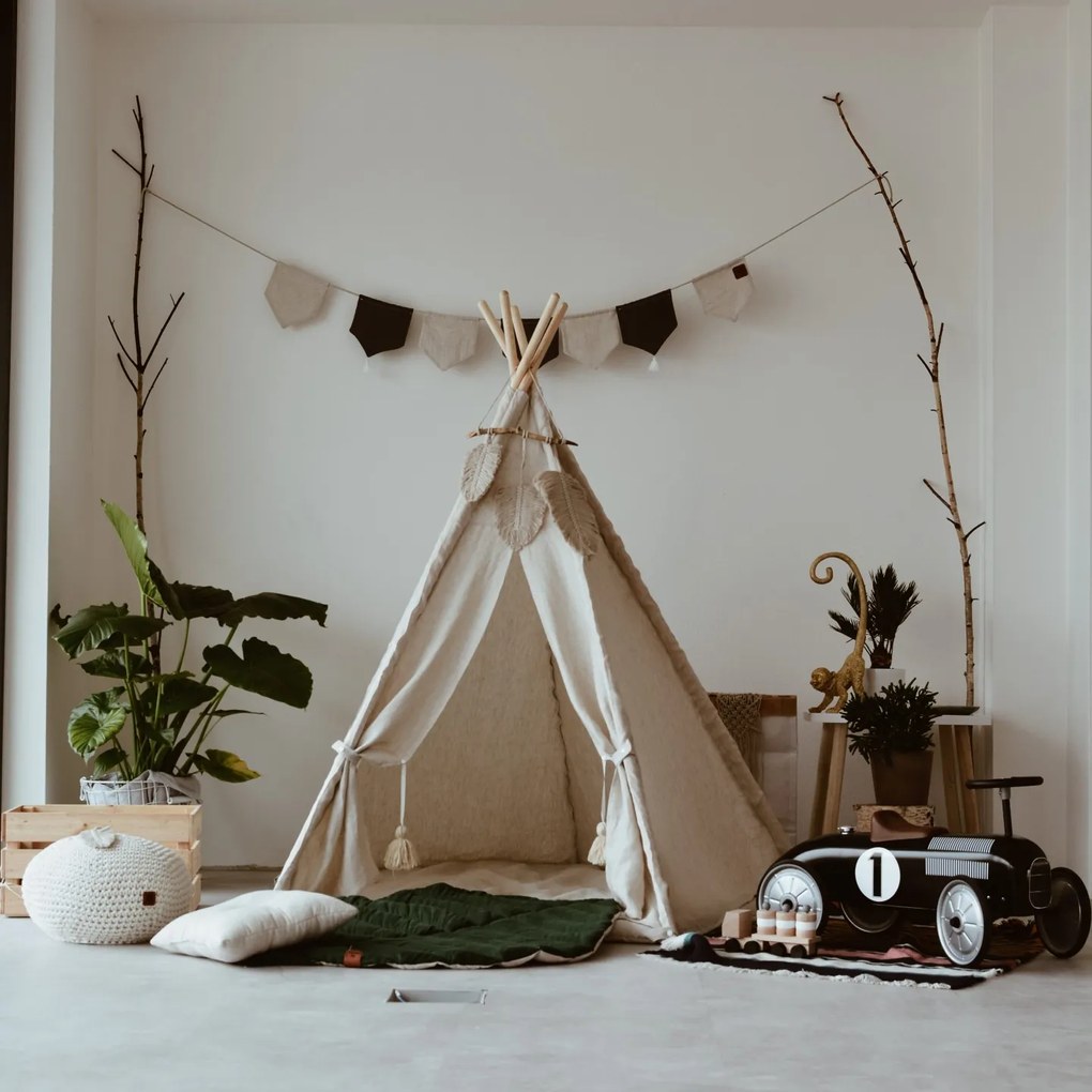 Vigvam design Teepee My Linen World, Natur - PĚTIÚHELNÍKOVÉ BEZ DOPLŇKŮ