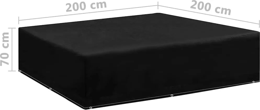 Plachty na zahradní nábytek 2 ks 8 oček 200 x 200 x 70 cm 3082836