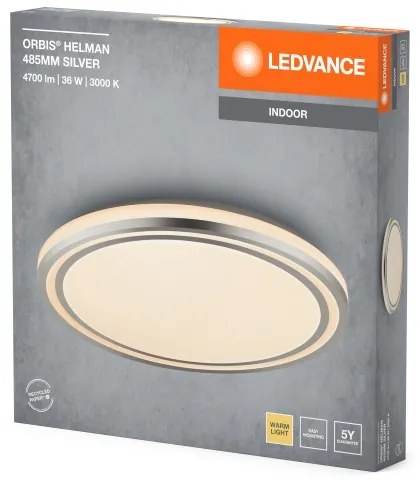 Ledvance - LED Stropní svítidlo ORBIS HELMAN LED/36W/230V pr. 48,5 cm stříbrná