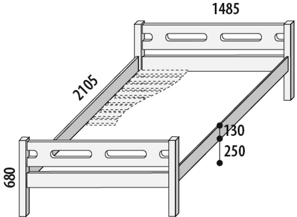 DOMESTAV s.r.o. Dvoulůžko Bubliny Materiál: Buk cink, Povrchová úprava: Přírodní provedení, Specifikace: 140x200