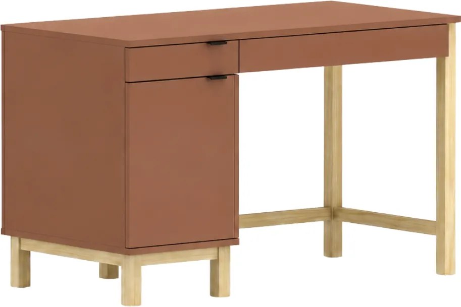 Dětský psací stůl MODEL se šuplíky a skříňkou Zvolte barvu: Kašmírová s bílým úchytem, Zvolte rozměr: 100x60 cm, Zvolte stranu: Levá