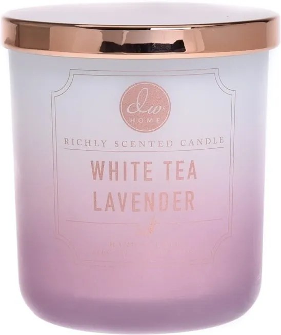 DW Home Vonná svíčka ve skle Bílý Čaj a Levandule - White Tea Lavender, 9oz