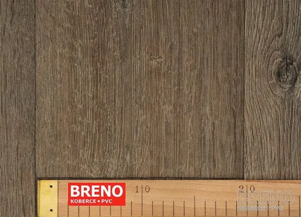 Breno PVC PRESTO PLUS Sherpa 543 – tmavé dřevo, šíře 300 cm