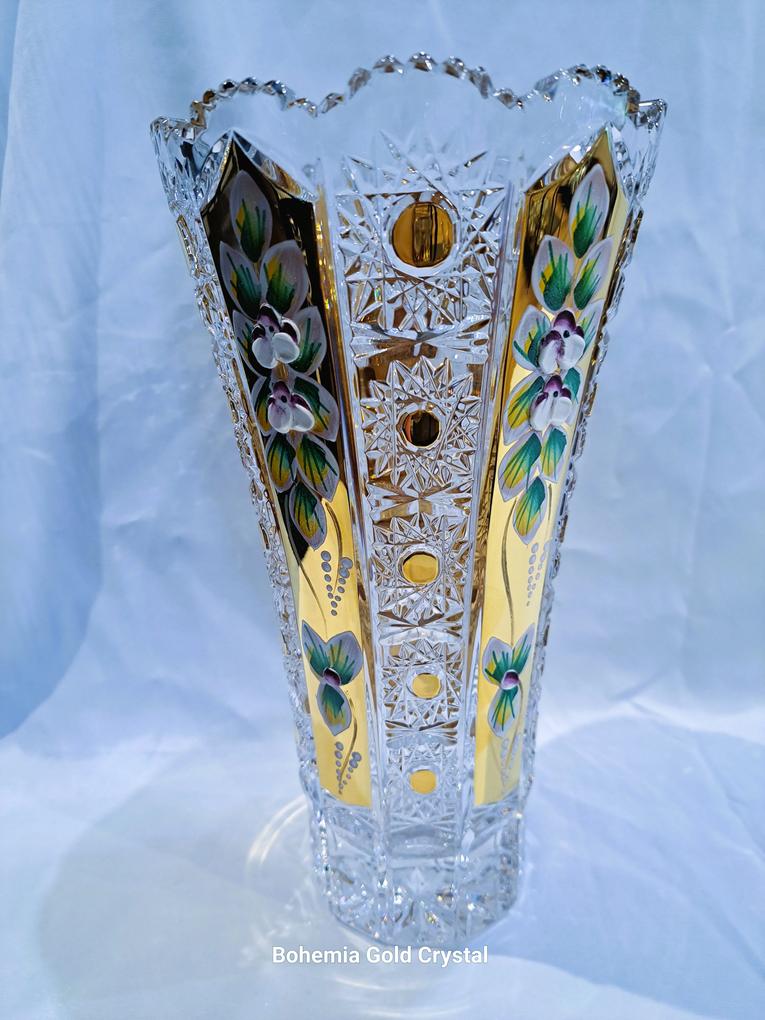 Váza otevřená se zlatem a smaltem 25,5 cm