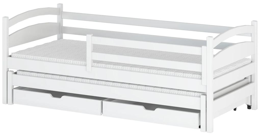 Dětská postel 80 cm Tiana (s roštem a úl. prostorem) (bílá). 1012993