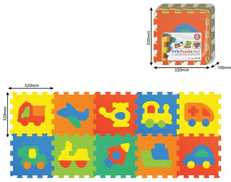 Pěnové puzzle Doprava 10 ks
