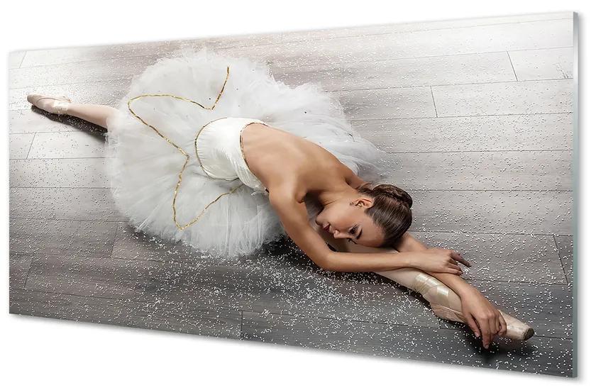 akrylový obraz Žena bílé balerína šaty 140x70 cm