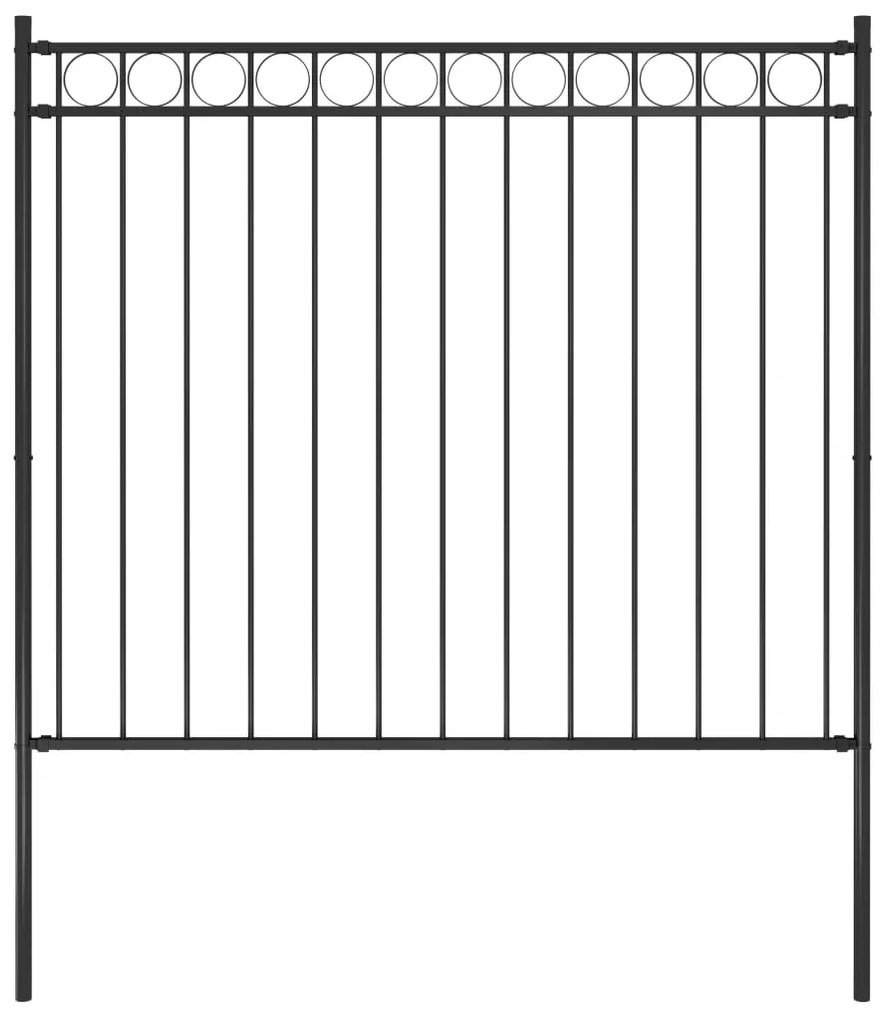 Zahradní plot ocelový 1,81 x 1,5 m černý