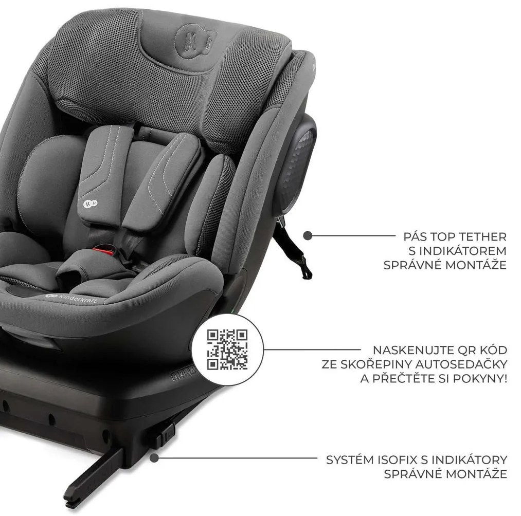 Kinderkraft Autosedačka Xpedition 3 i-size 40 - 150 cm Grey