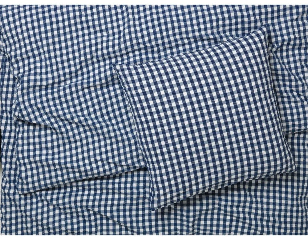 Tmavě modré krepové povlečení na jednolůžko/prodloužené 150x210 cm Bæk&Bølge – JUNA