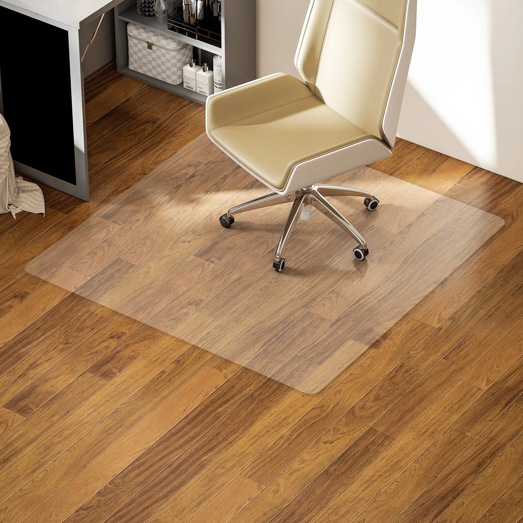 HOMCOM Podložka na ochranu podlahy, protiskluzová, tloušťka 1,5 mm, 120x120 cm, průhledná