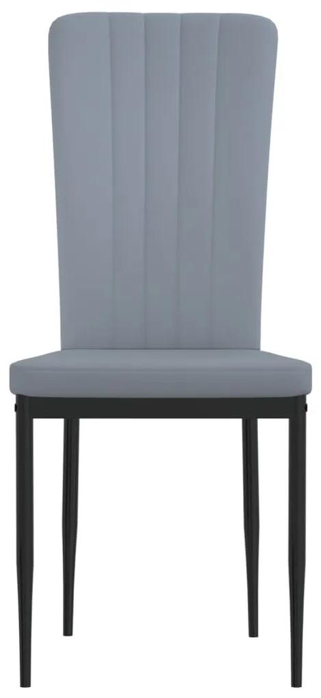 Jídelní židle 4 ks světle šedé samet - Default Title
