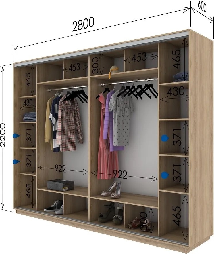 Šatní skříň SIGMA 280 sonoma