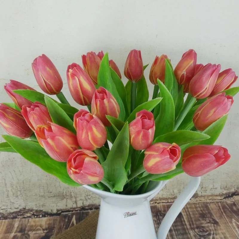 Umělé tulipány č. 25- žluto- červené