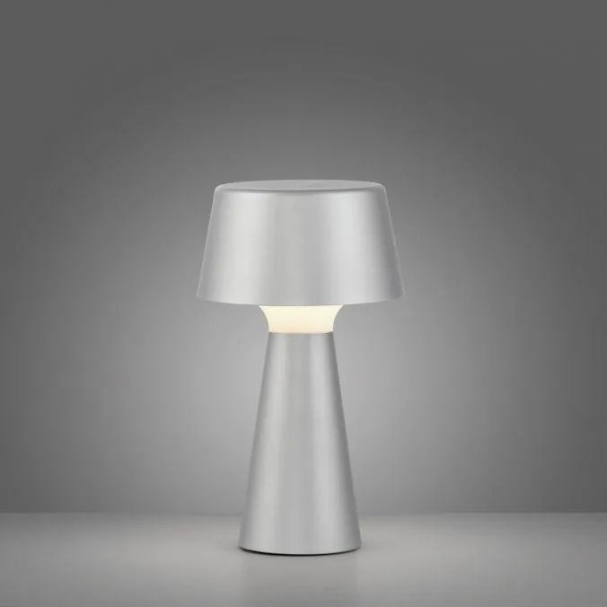 LD 19260-21 ABERA LED stolní lampa na baterie stříbrná dotykový stmívač IP54 USB vnitřní i venkovní použití 3000K - JUST LIGHT