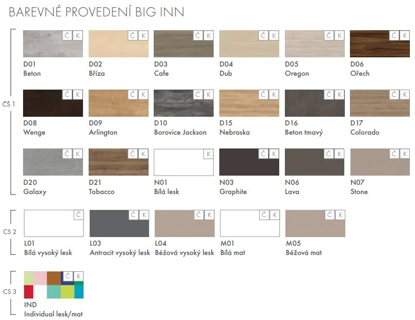 DŘEVOJAS BIG INN SZZ2 65 skříňka s umyvadlem Harmonia 65 Barevné provedení: D03 Cafe