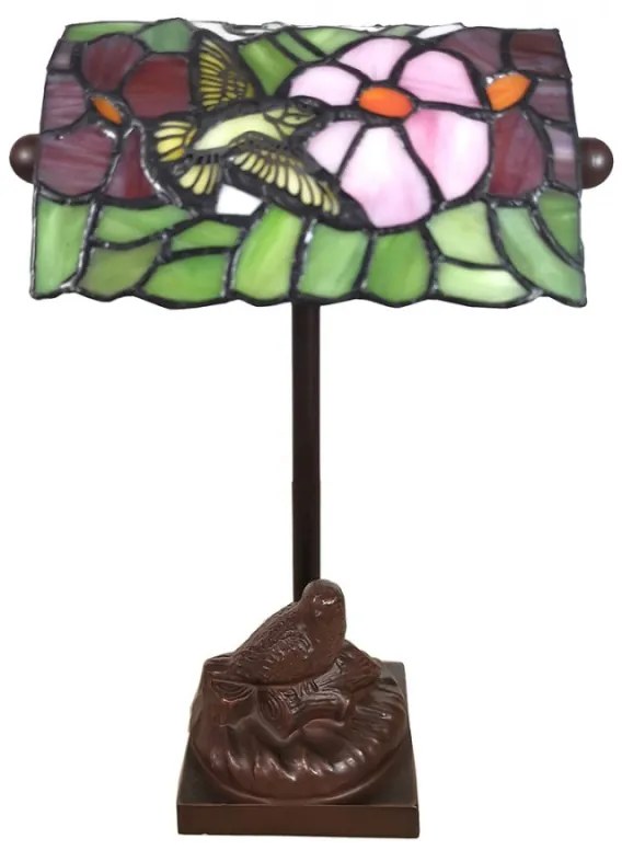 Stolní lampa Tiffany Oiseau – 15x15x33 cm