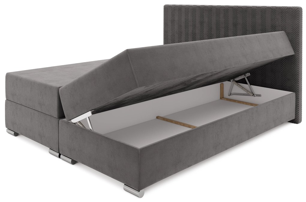 Manželská postel 140 cm Boxspring Penarth Comfort (tmavě zelená) (s roštem, matrací a úl. prostorem). 1056282