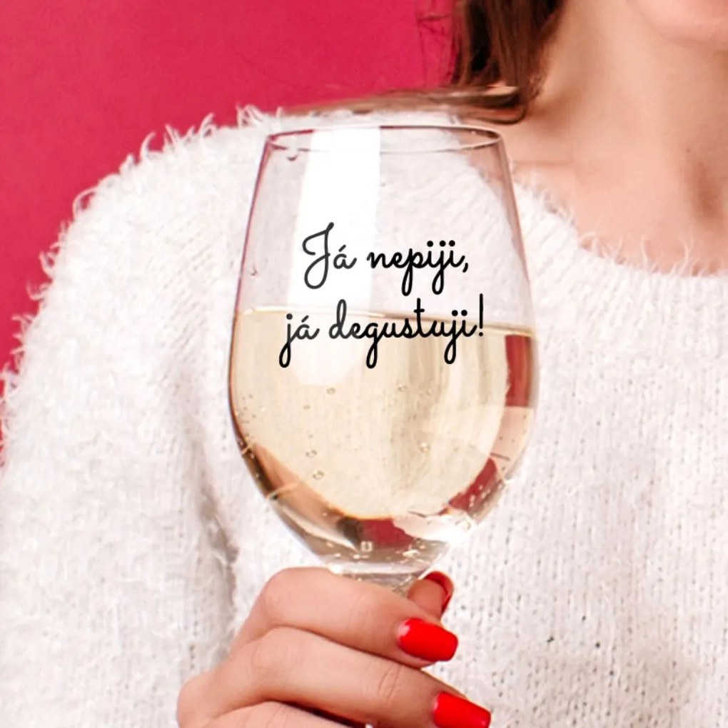 Ahome CZ Čirá sklenice na víno 450ml - Nepiji degustuji