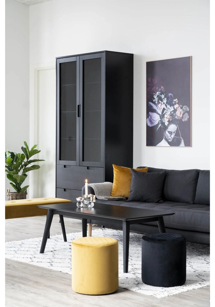 House Nordic Černý pouf EJBY 1501109AA