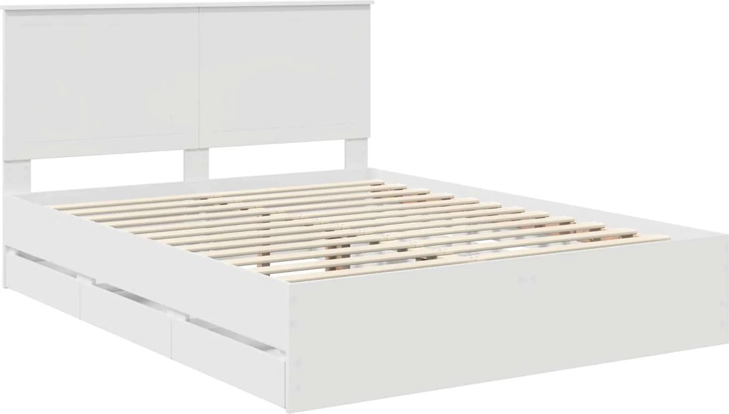 Rám postele se zásuvkou Bílá 150 x 200 cm Inženýrské dřevo 3411103