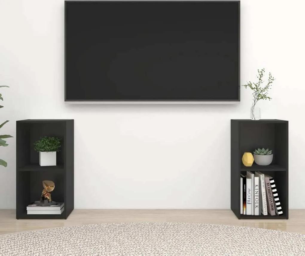 vidaXL TV skříňky 2 ks 72 x 35 x 36,5 cm dřevotříska [3079901] Barva: bílá a dub sonoma