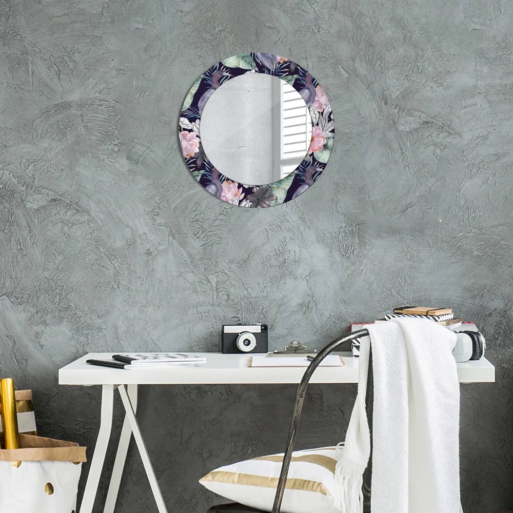 Kulaté dekorativní zrcadlo Čepice ptáků fi 50 cm