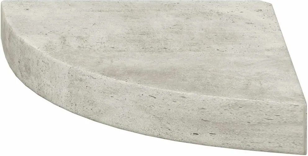 Nástěnné rohové police 4 ks betonově šedé 25 x 25 x 3,8 cm MDF 326635
