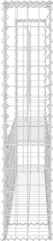 Gabionový koš ve tvaru U se 2 sloupky železo 140 x 20 x 100 cm 151275