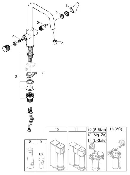 GROHE 30595000 - Dřezová baterie BLUE PURE Start 366 mm lesklý chrom