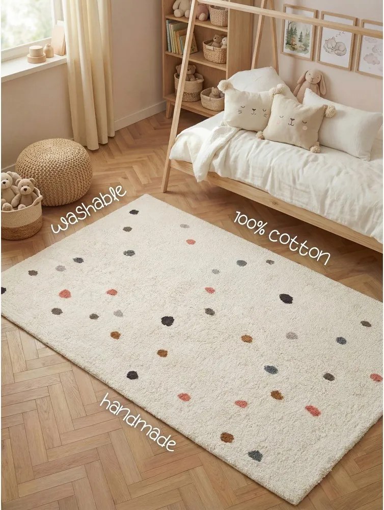 Krémový pratelný/ručně tkaný bavlněný dětský koberec 140x200 cm Snuggle Pippo – Hanse Home