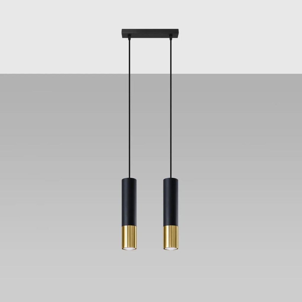 Sollux Lighting Závěsné svítidlo LOOPEZ 2 černé/zlaté