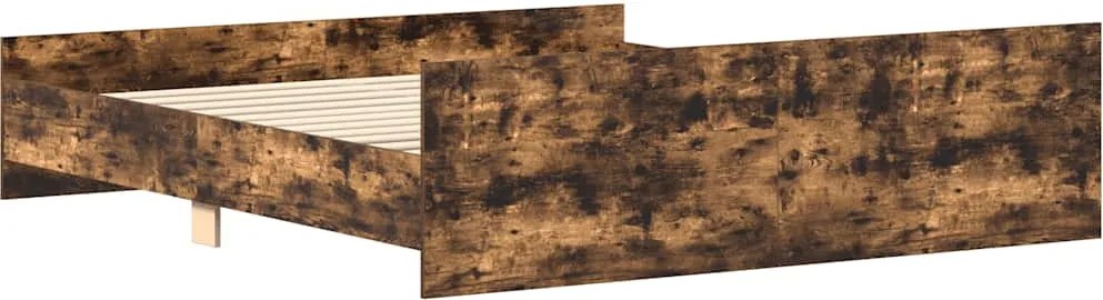 Rám postele s hlavovým a nožním čelem kouřový dub 200 x 200 cm 3203737