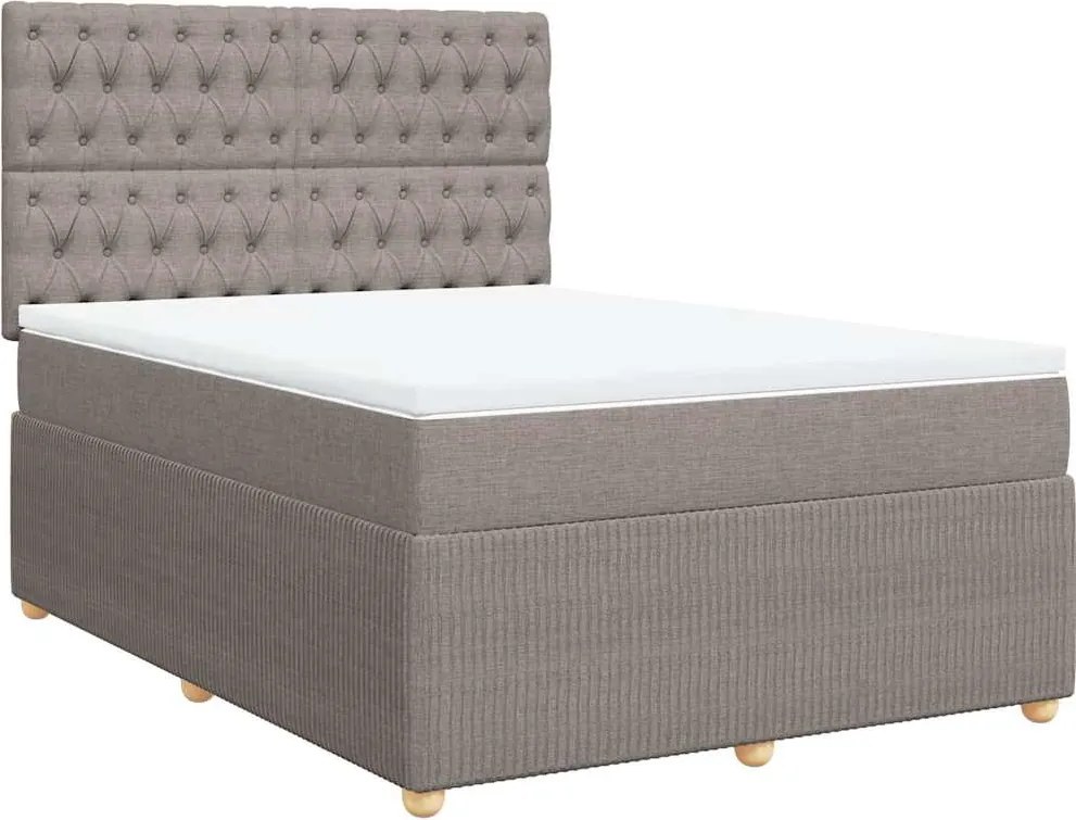 Box spring postel s matrací taupe 140x190 cm textil 3292062