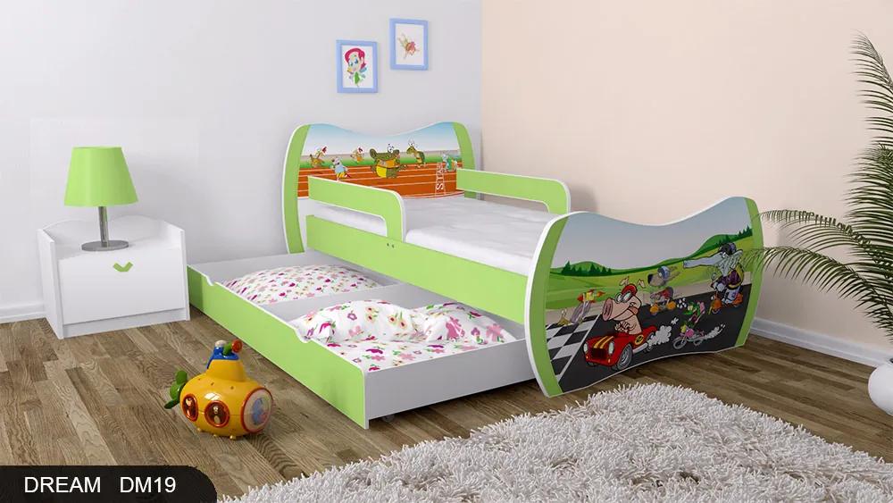 Dětská postel Dream vzor 19 140x70 cm zelená