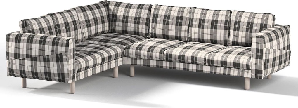 Potah na pohovku IKEA Norsborg rohová 5-místná barva černá látka pletený vzor, vzorované