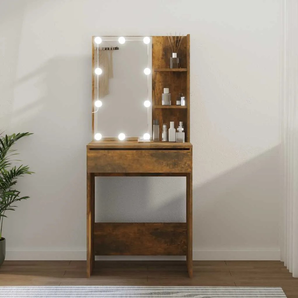 vidaXL Toaletní stolek s LED 60 x 40 x 140 cm [808832] Barva: dub sonoma