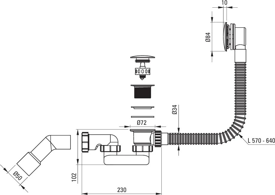 Deante Deante, vanový sifon, automat ClickClack, broušený bronz, DEA-NHC_C57B