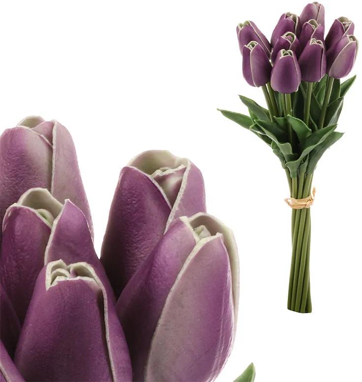 Tulipán pěnový, barva tm. fialová. Cena za 1 ks (ve svazku 10ks) KUM3410-PUR2, sada 20 ks