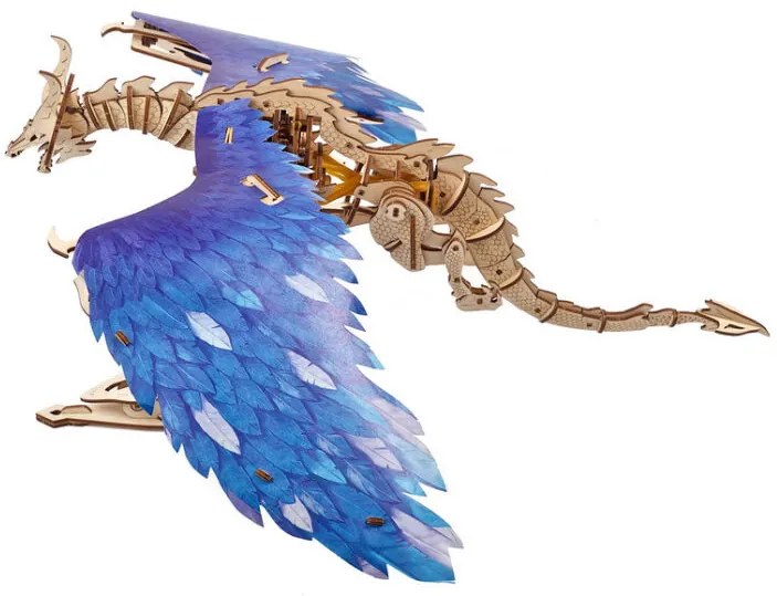 Ugears 3D dřevěné mechanické puzzle Vířící drak