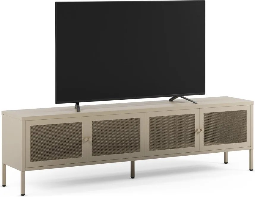 Krémový kovový TV stolek 160x50x35 cm Fayna – Marckeric