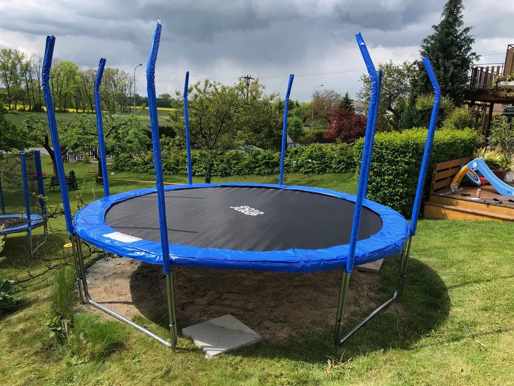 Premium Modrá trampolína 366 cm s vnitřní ochrannou sítí + žebřík - Inside