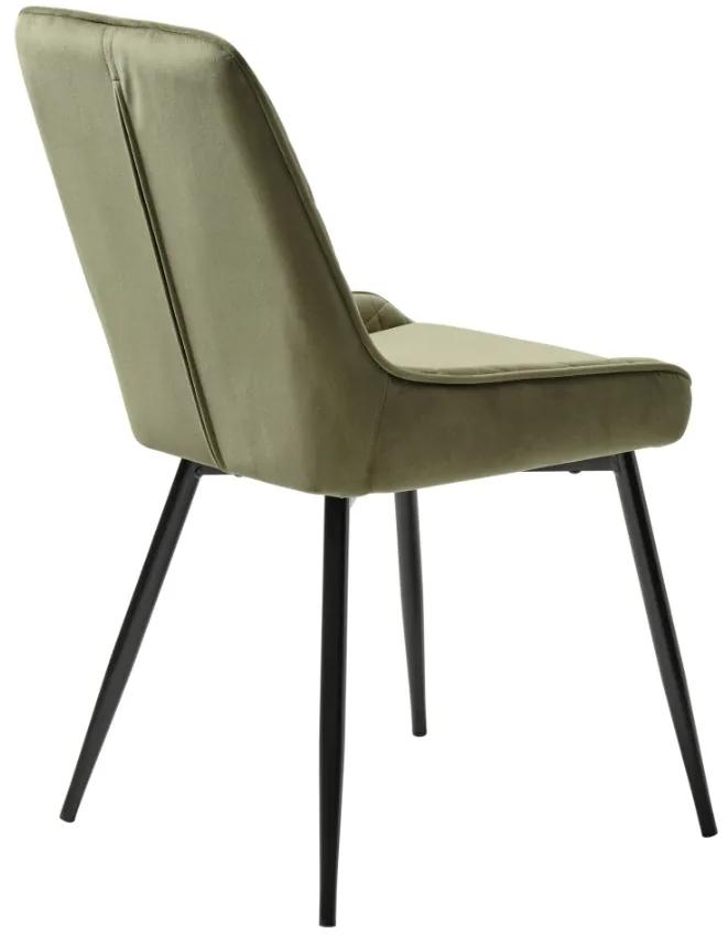 Zelená sametová jídelní židle Unique Furniture Milton
