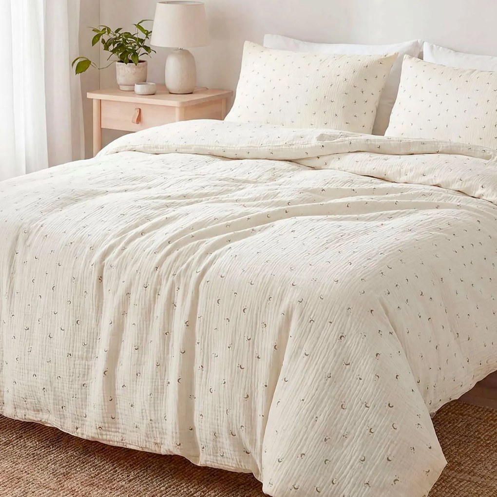 Mušelínové prodloužené povlečení Měsíček Velikost: 140 x 220 + 70 x 90