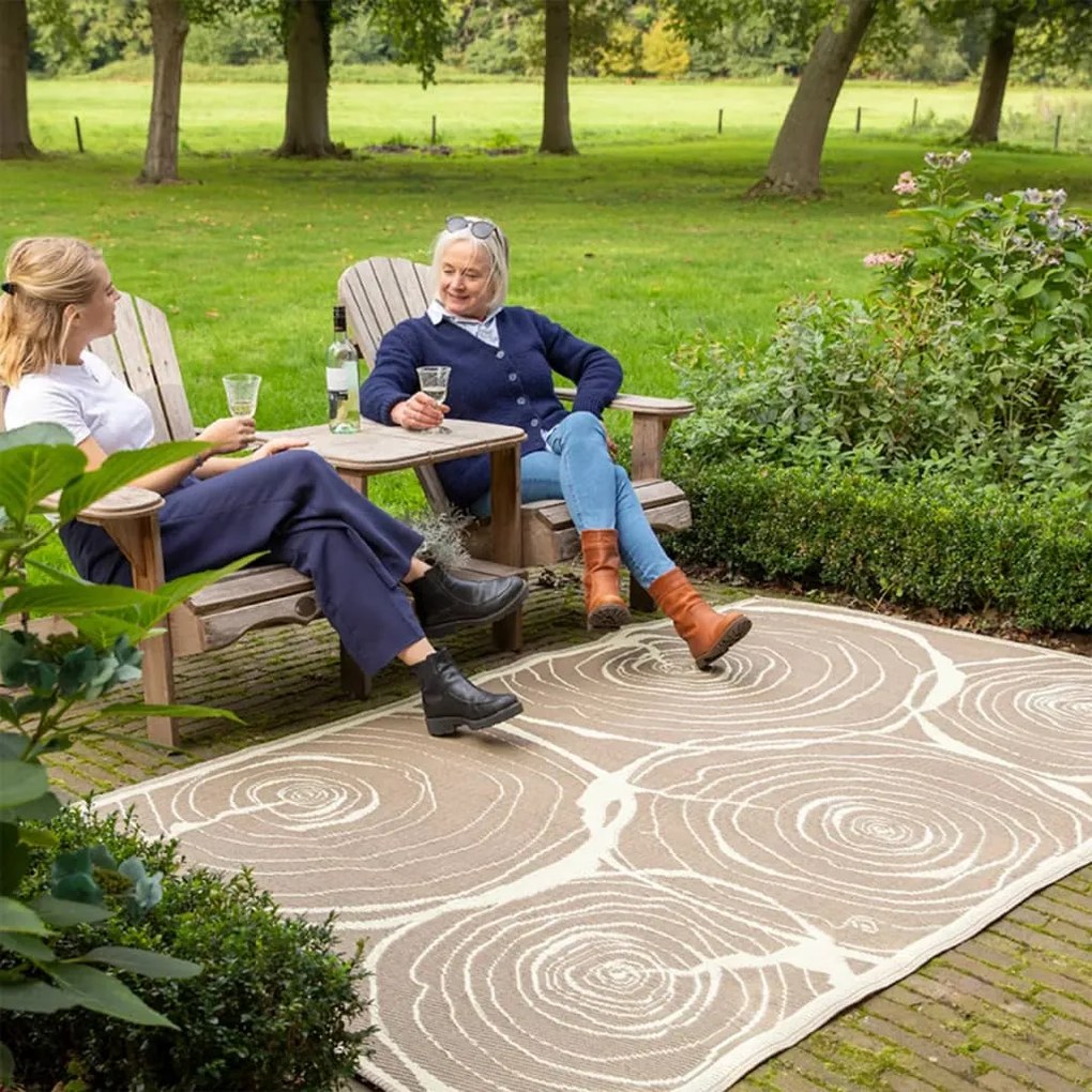 Esschert Design Venkovní Koberec 240 X 150 Cm Letokruhy Tmavě Zelená