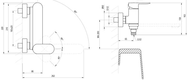 Ravak X070451 - Vanová baterie CHROME lesklý chrom