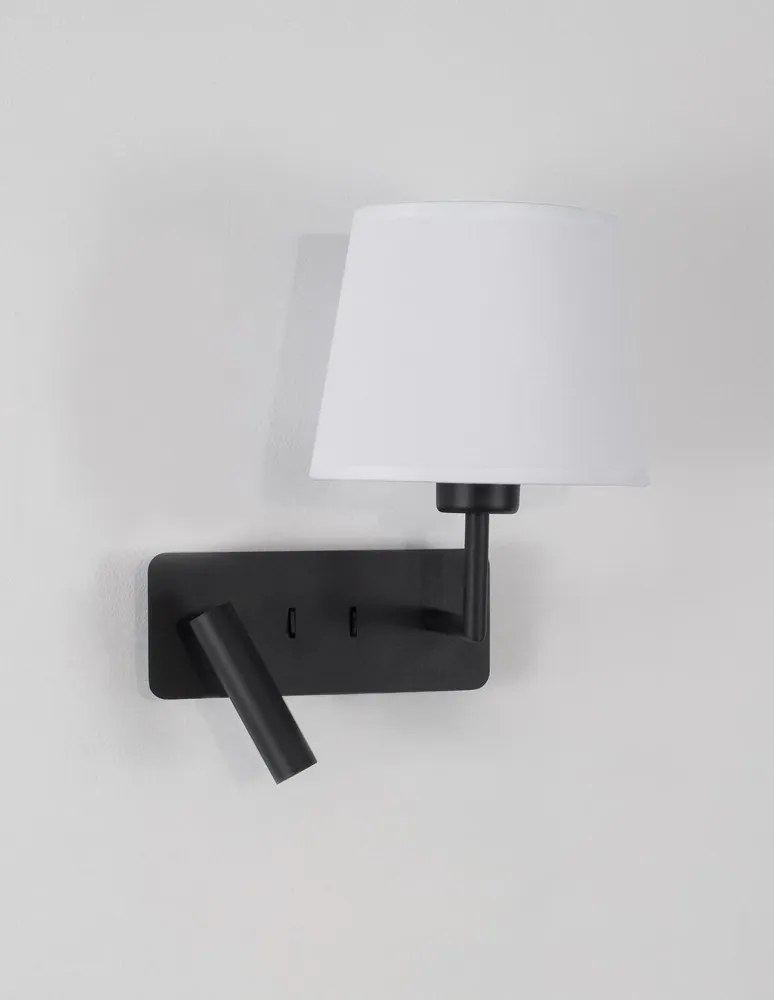 Bílé/matně černé hliníkové nástěnné svítidlo s ohybatelnou konstrukcí Savona – Nova Luce