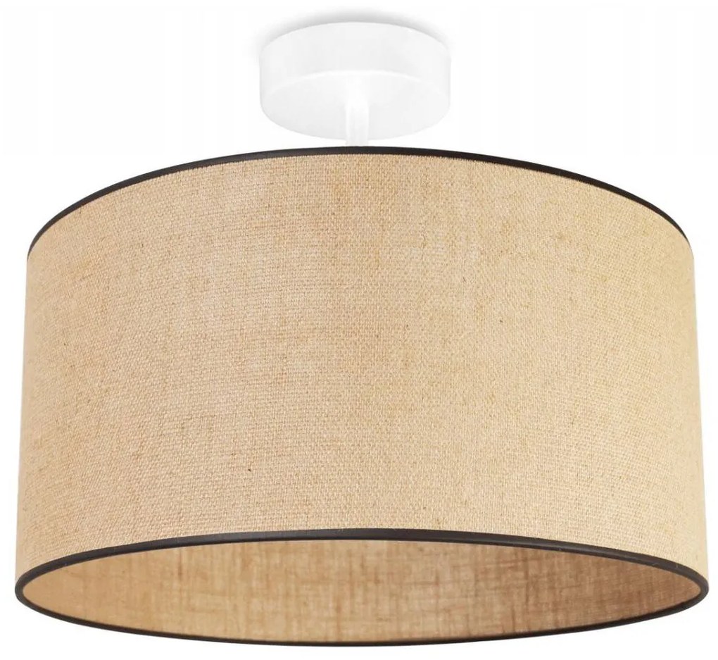 Stropní svítidlo Juta, 1x jutové stínítko, (výběr ze 2 barev konstrukce), (fi 40cm), bl
